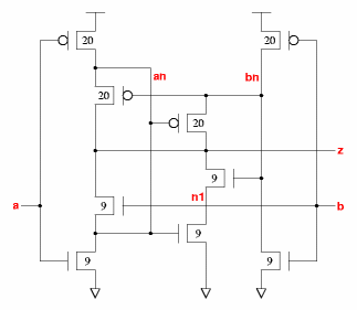 xor2 vxlib013 standard cell family